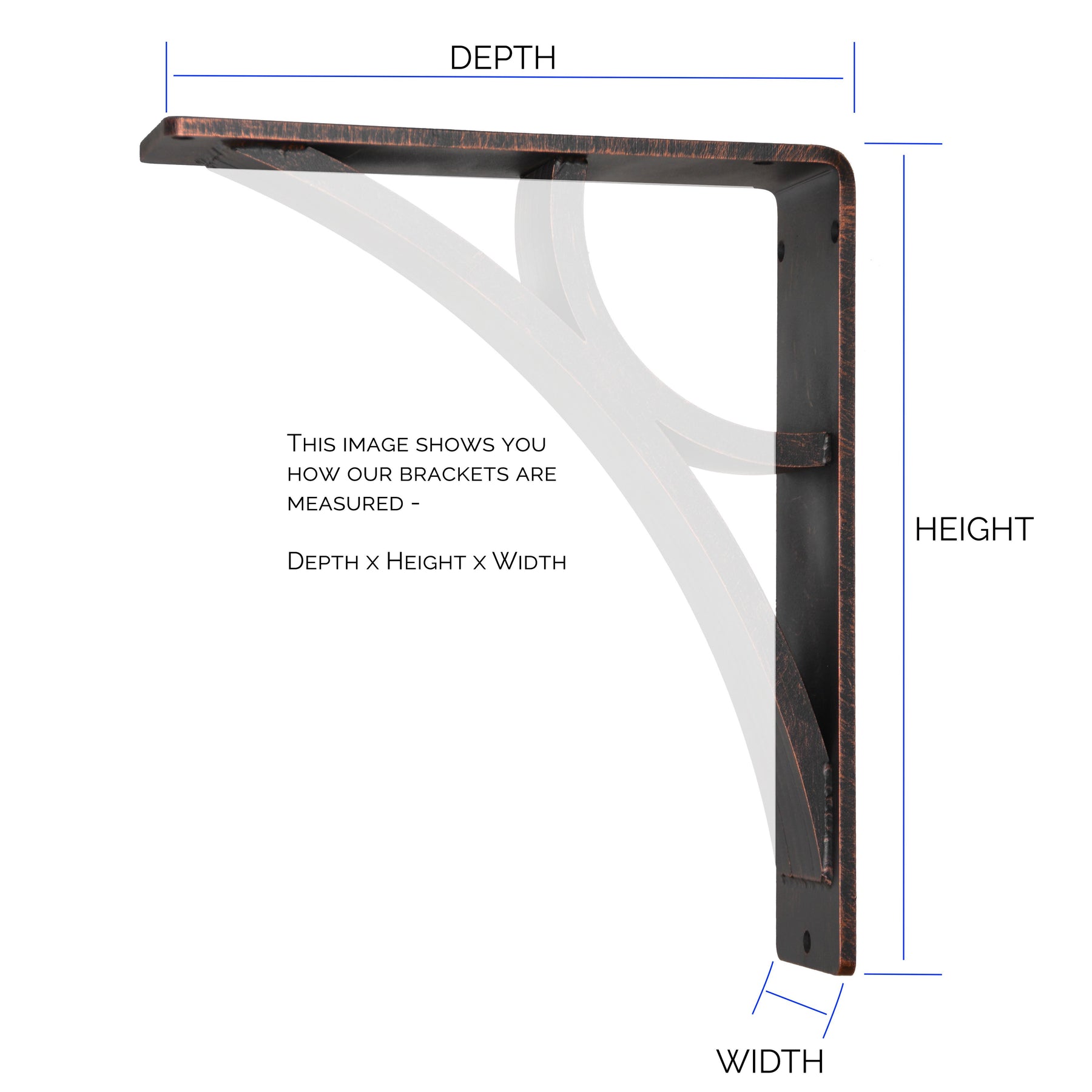 Cooper Wrought Iron Corbel | Copper Corbels for Countertop Support