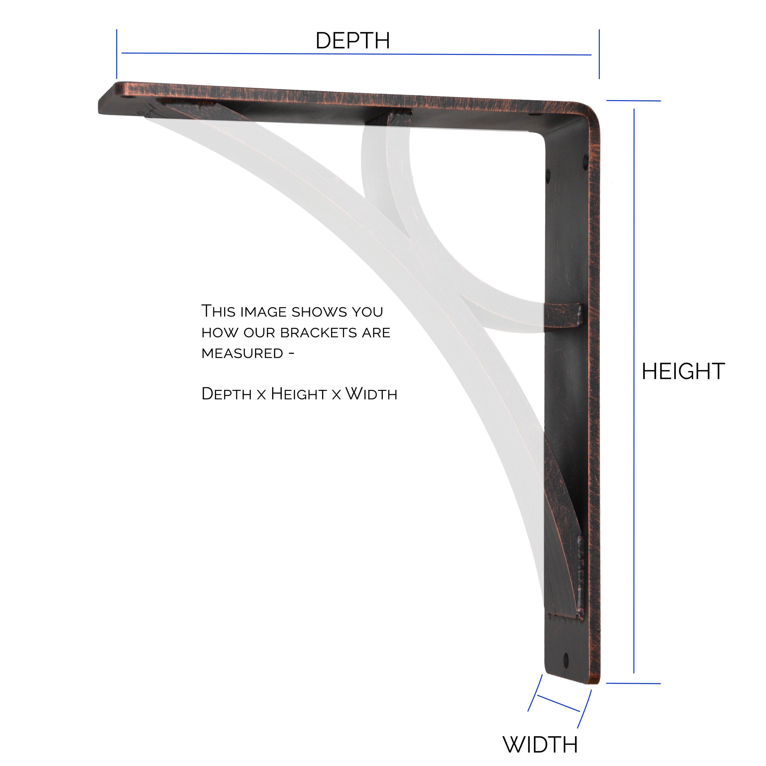 Parsons Iron Corbel 2-Inch Wide Countertop Support Bracket | Steel Corbel